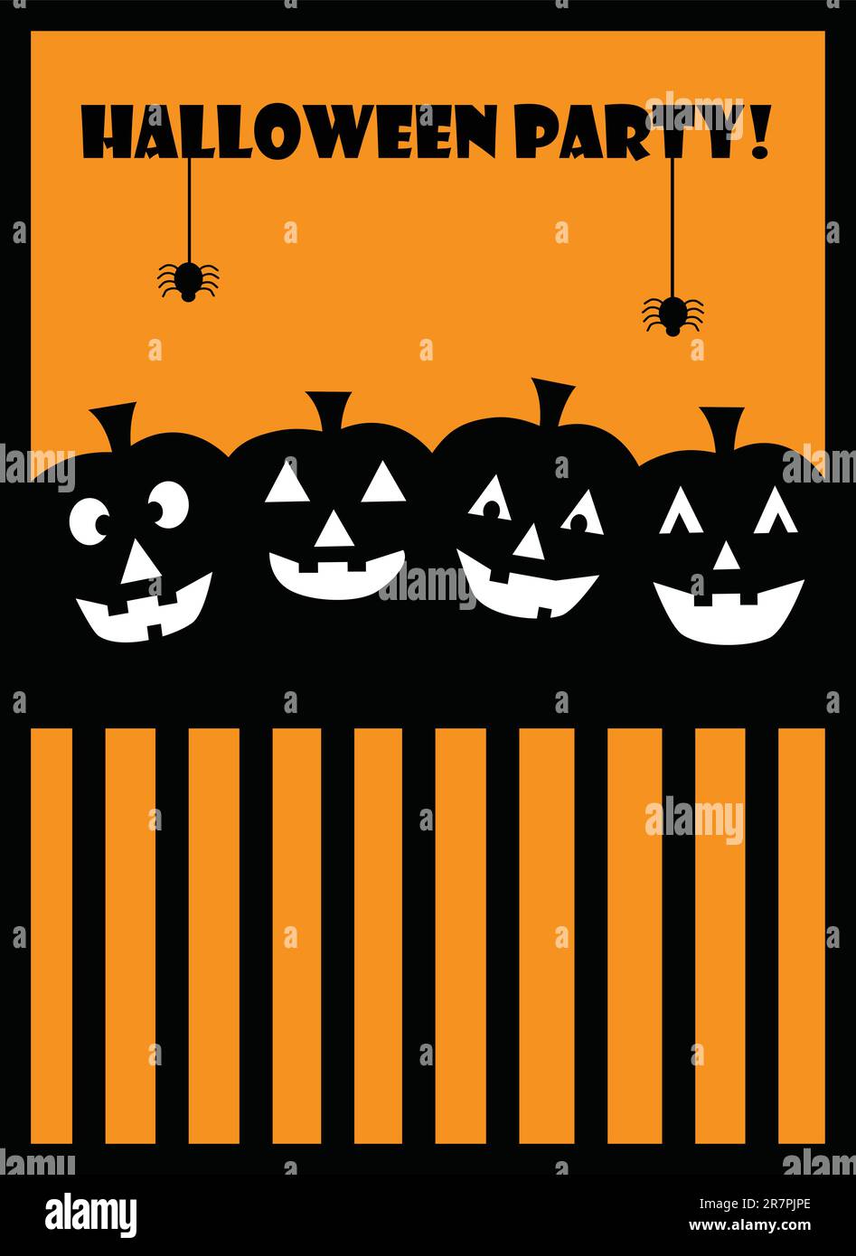 Spooky scary halloween party pumpkin flyer Stock Vector Image & Art - Alamy