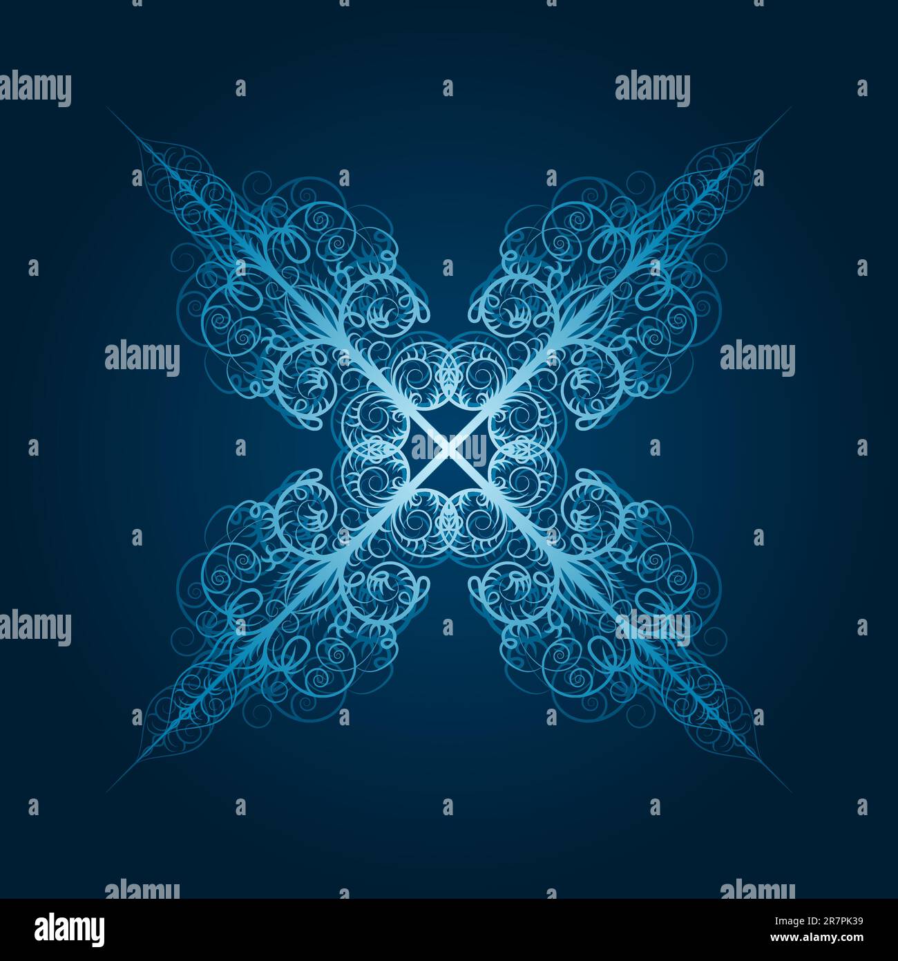vector highly detailed blue snowflake Stock Vector Image & Art - Alamy