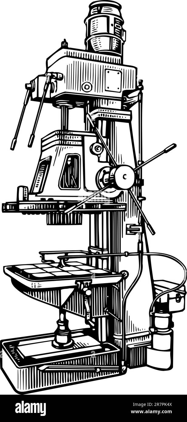 Drilling process milling machine Stock Vector Images - Alamy