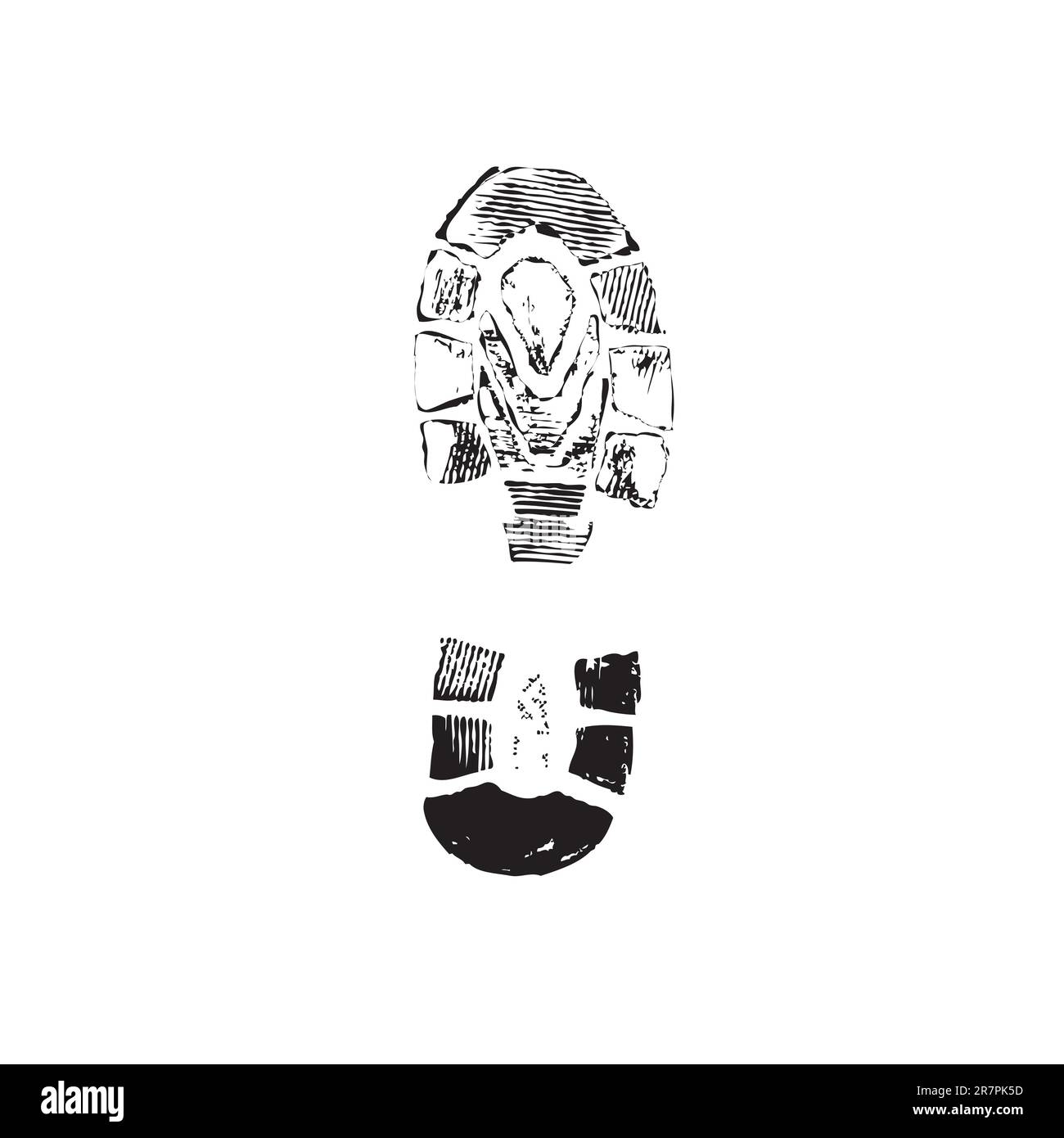 Print of a human boot on a white background.Vector Stock Vector Image ...