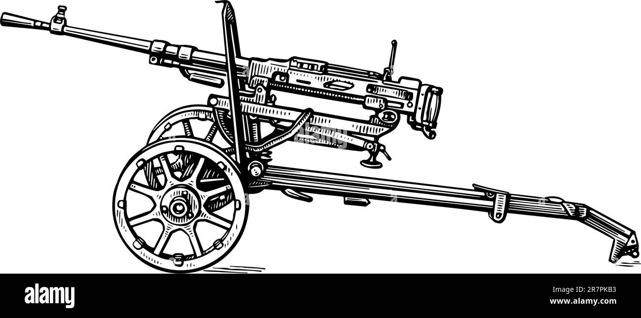 Military machine gun Stock Vector Images - Alamy