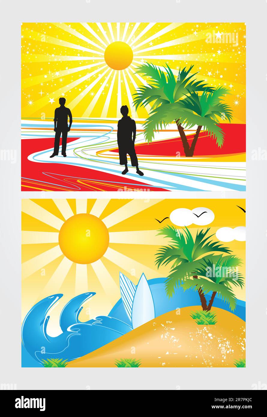 Abstract Summer Holiday Theme Vector Illustration Stock Vector Image