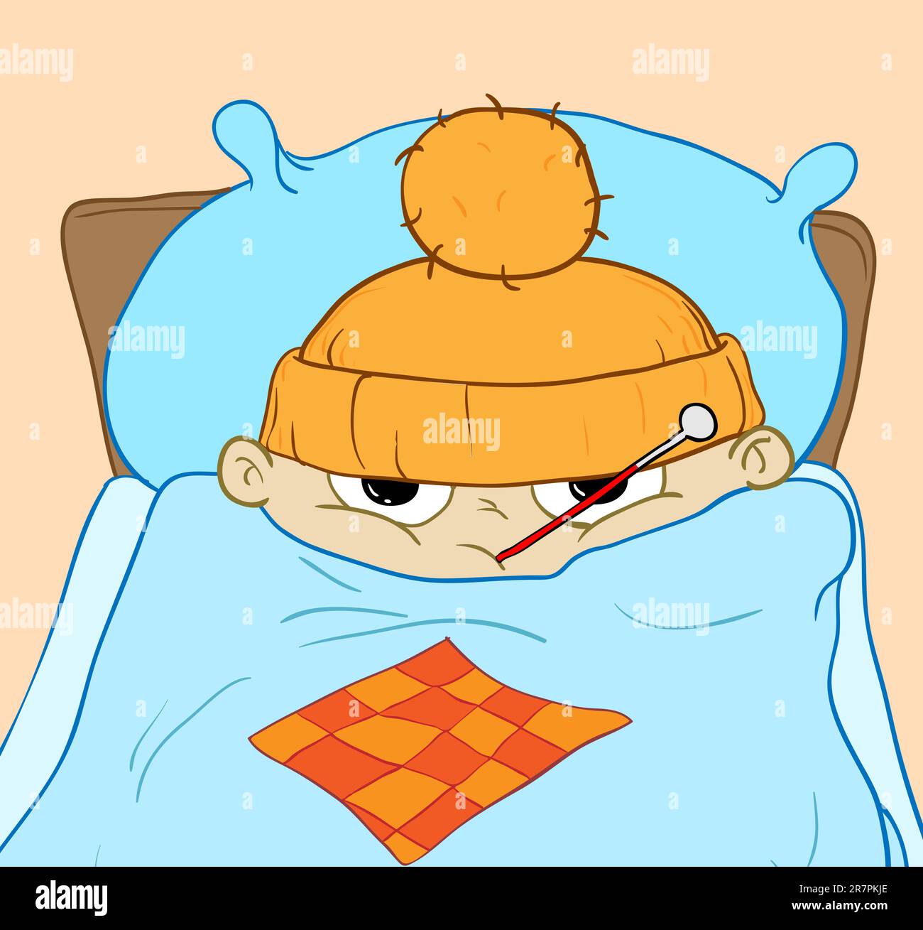 Boy With Fever Clipart
