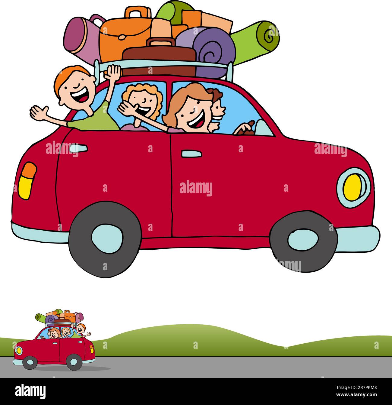 Family Car Trip Clipart