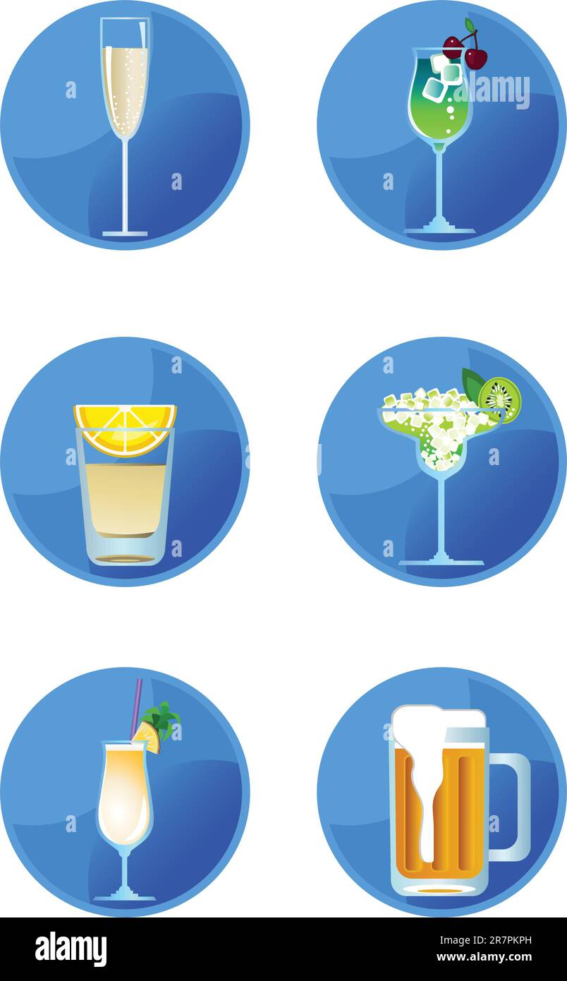 Alcoholic drink icons isolated on white background Stock Vector Image ...