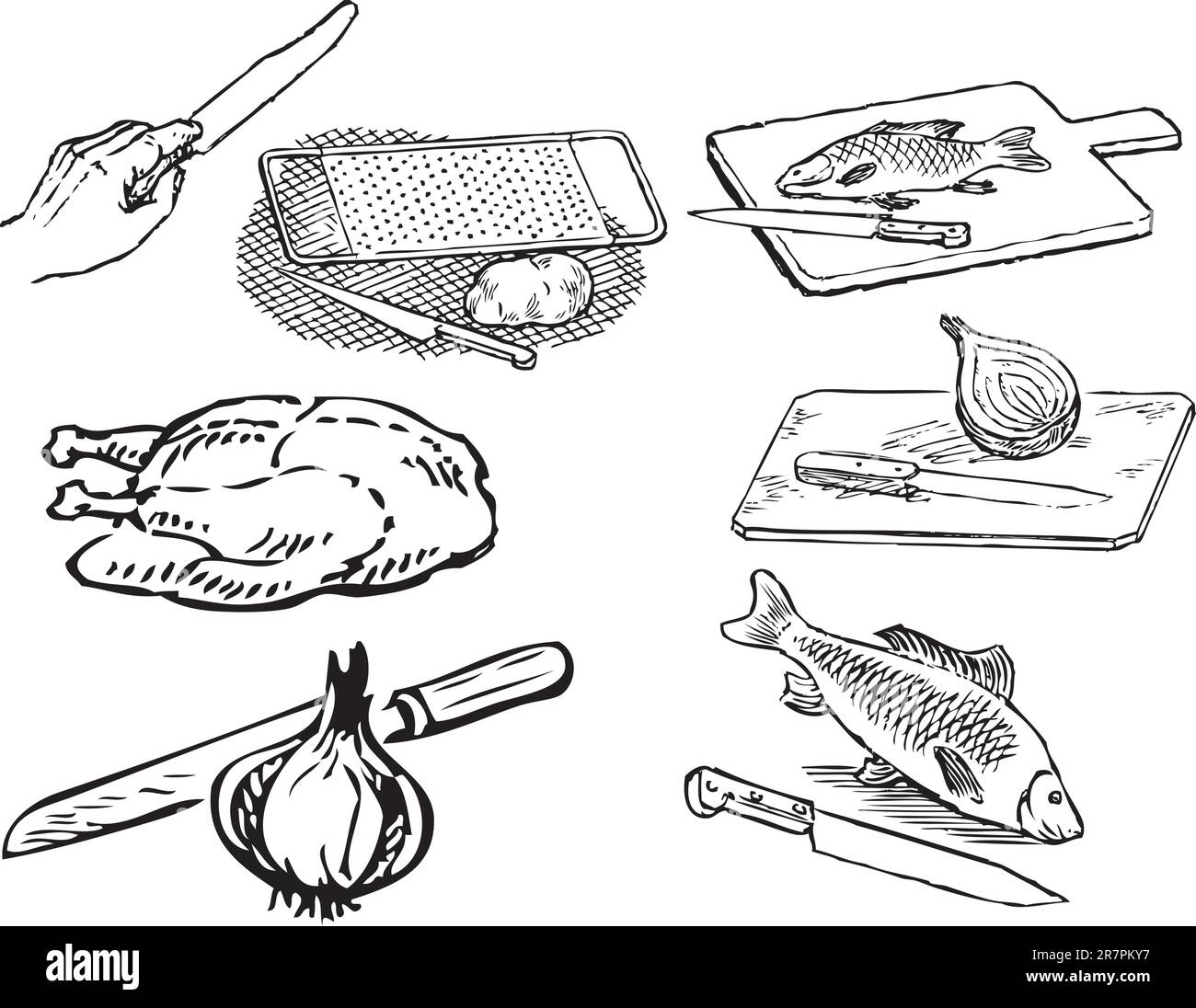 Food and cooking tools. Vector illustration of a format EPS Stock ...