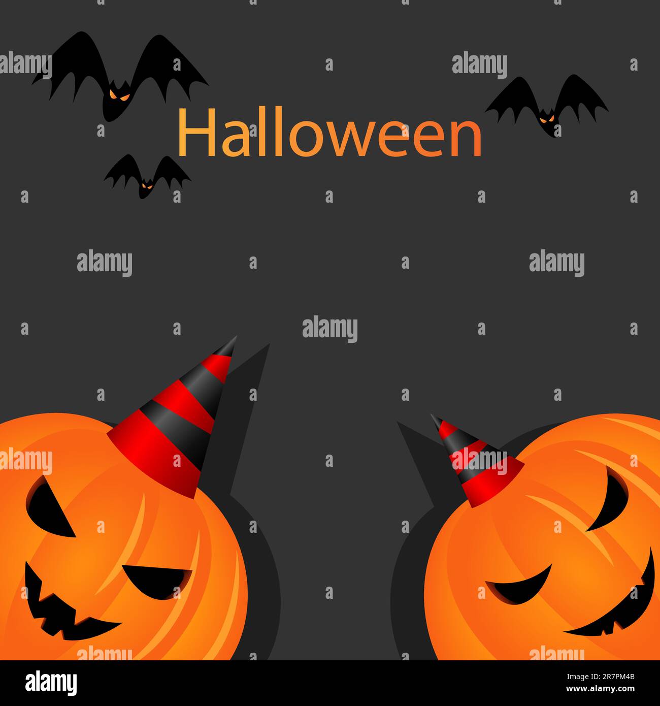 Vector halloween picture with pumpkins Stock Vector Image & Art - Alamy