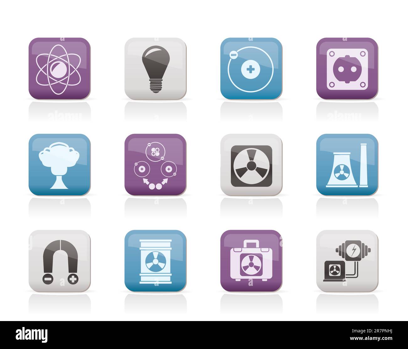 Atomic and Nuclear Energy Icons - vector icon set Stock Vector Image ...