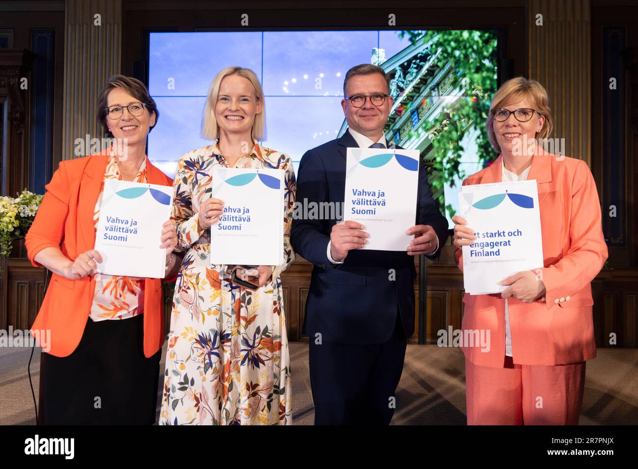 Helsinki, Finland. 16th June, 2023. (L-R) Chairs of the Finnish ...