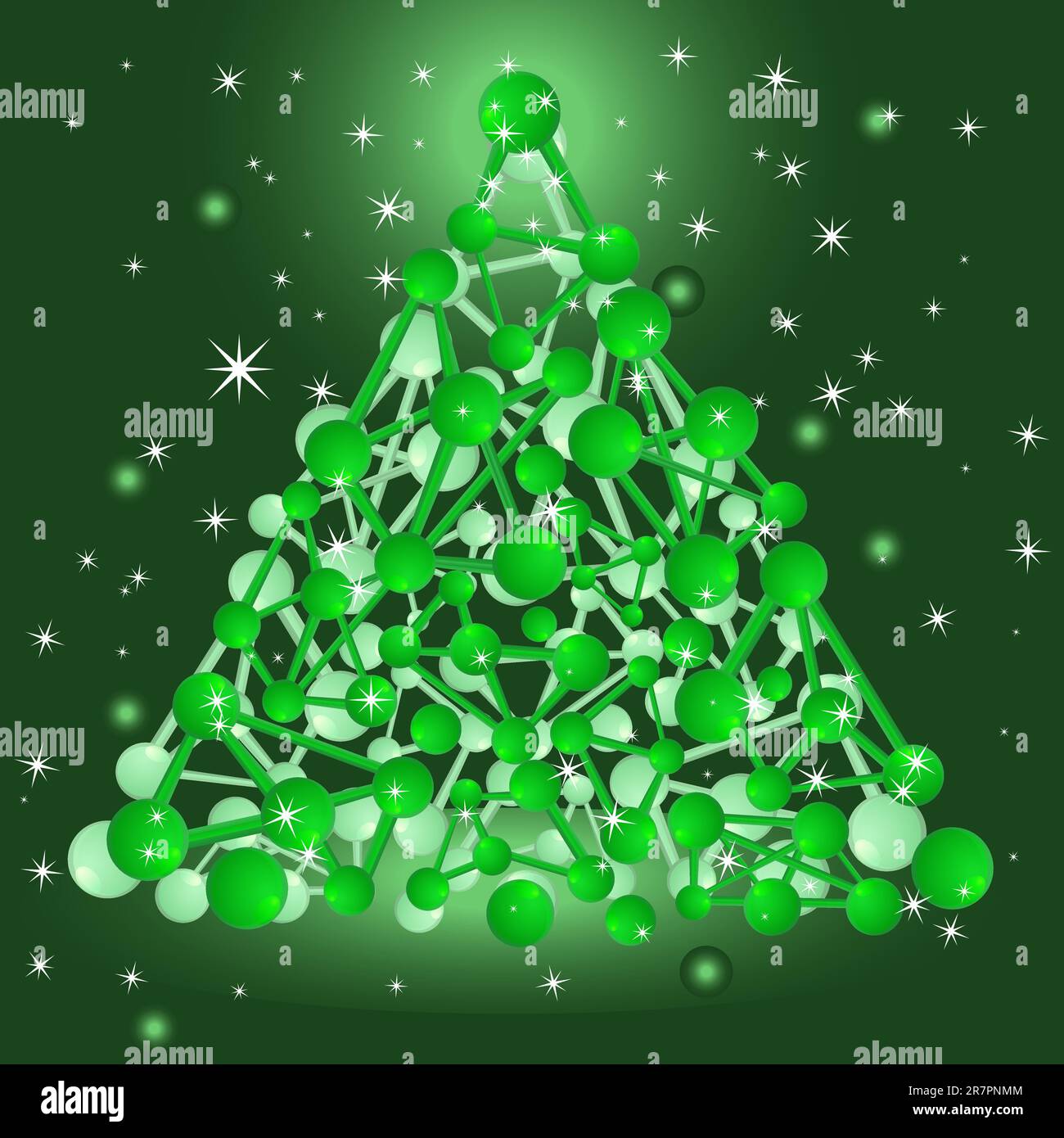 eps 10 vector christmas tree consisting of molecular structure Stock ...