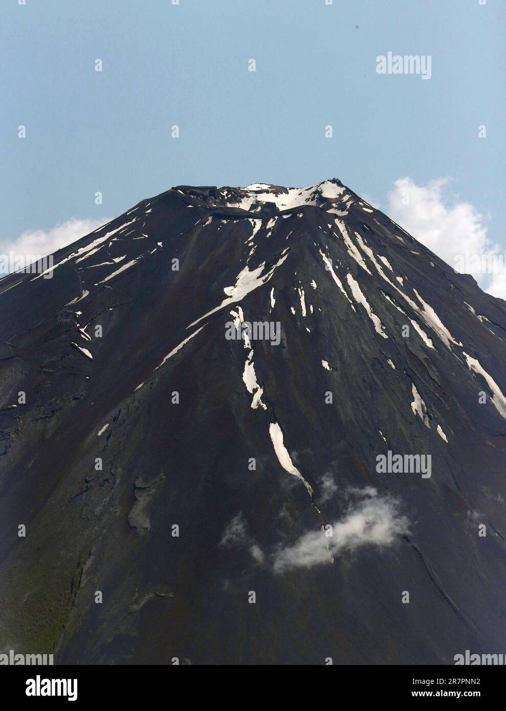 An aerial picture taken from a jetliner shows Mt. Fuji, the Japanese ...