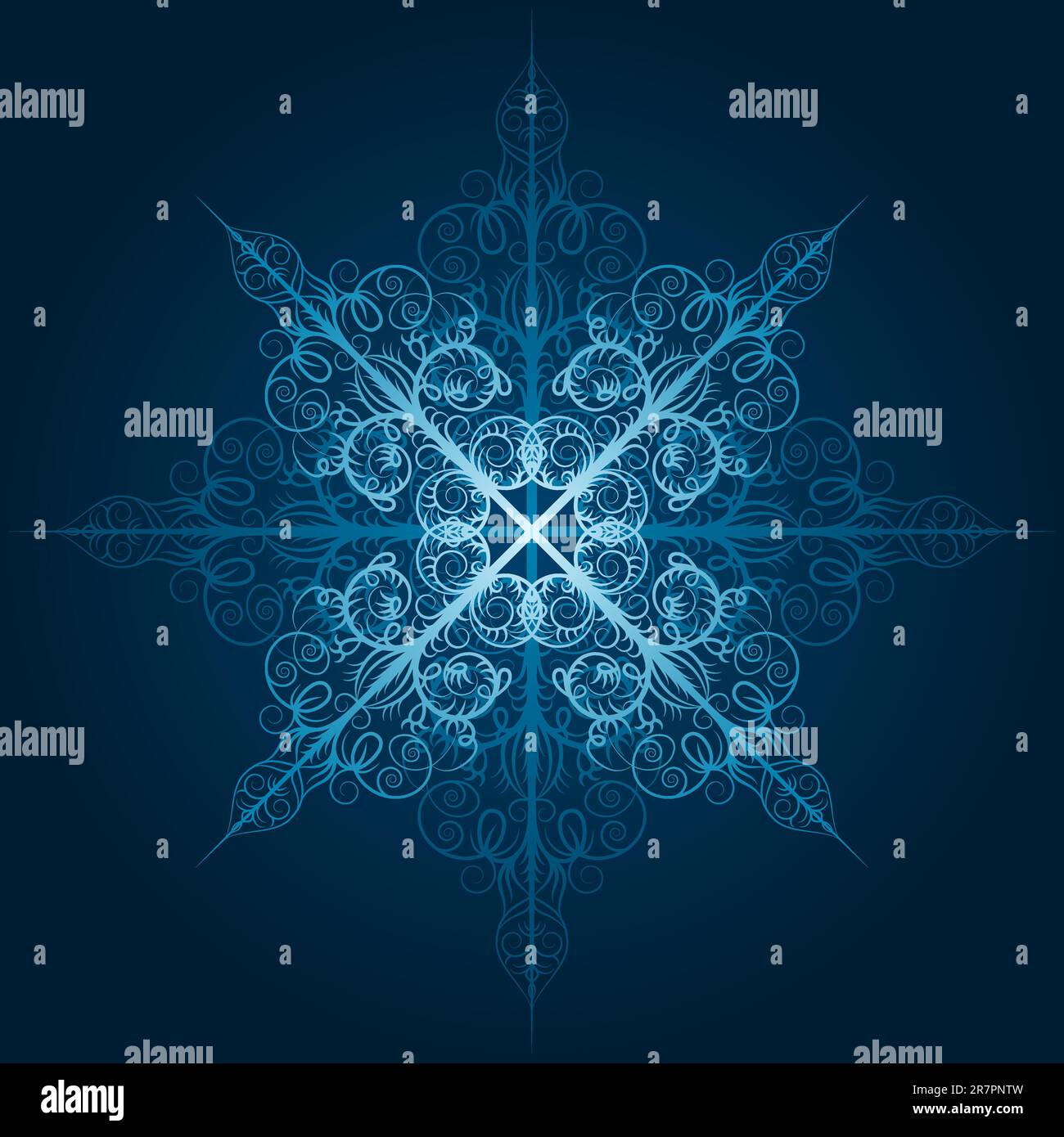 vector highly detailed blue snowflake Stock Vector Image & Art - Alamy