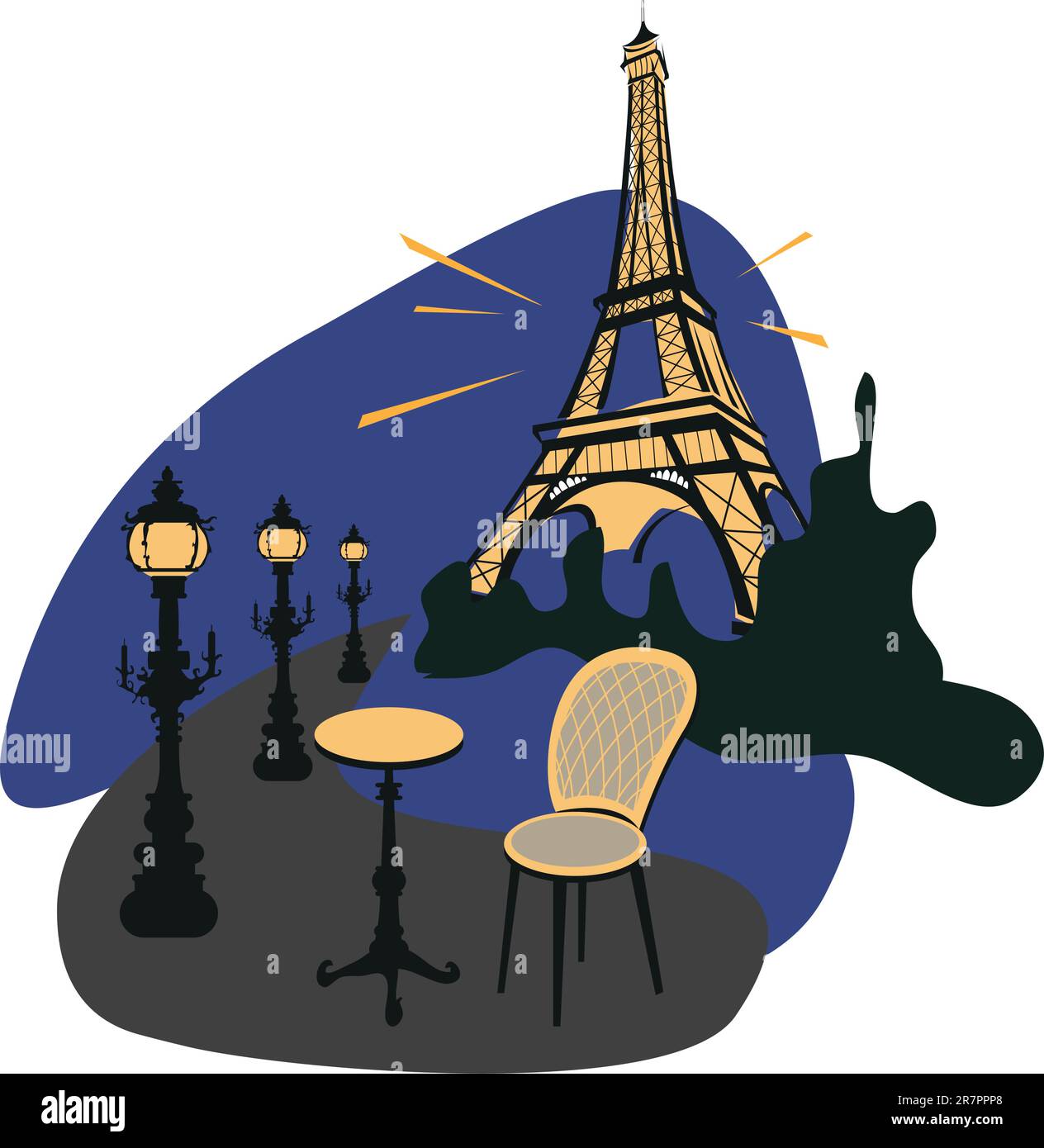 Paris landscape drawing Stock Vector Images - Alamy