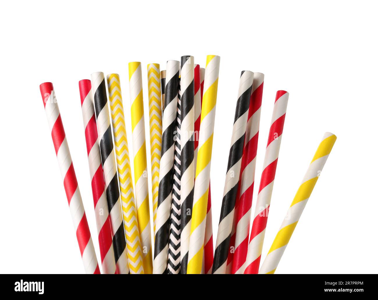 Different paper drinking straws on white background Stock Photo - Alamy