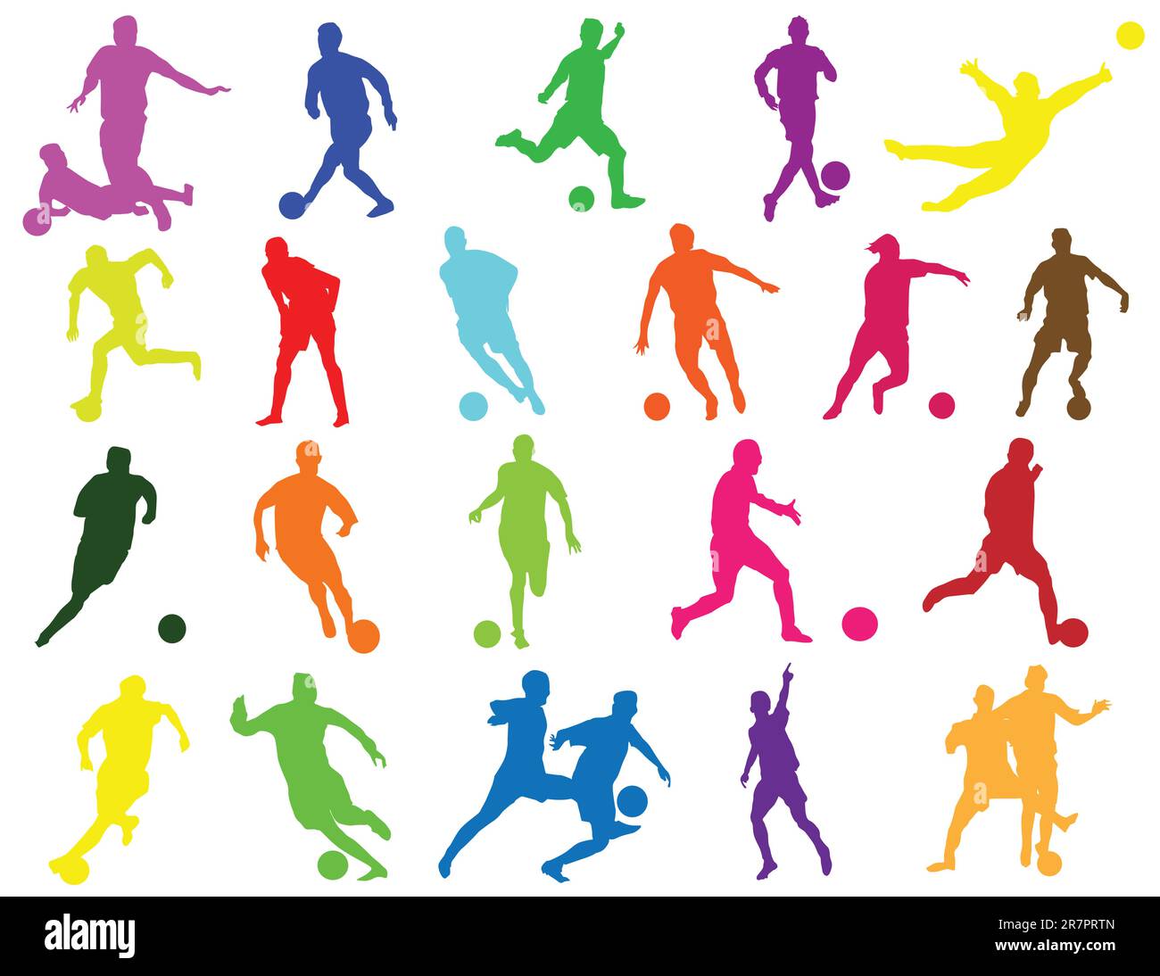 Vector illustration of football players Stock Vector Image & Art - Alamy