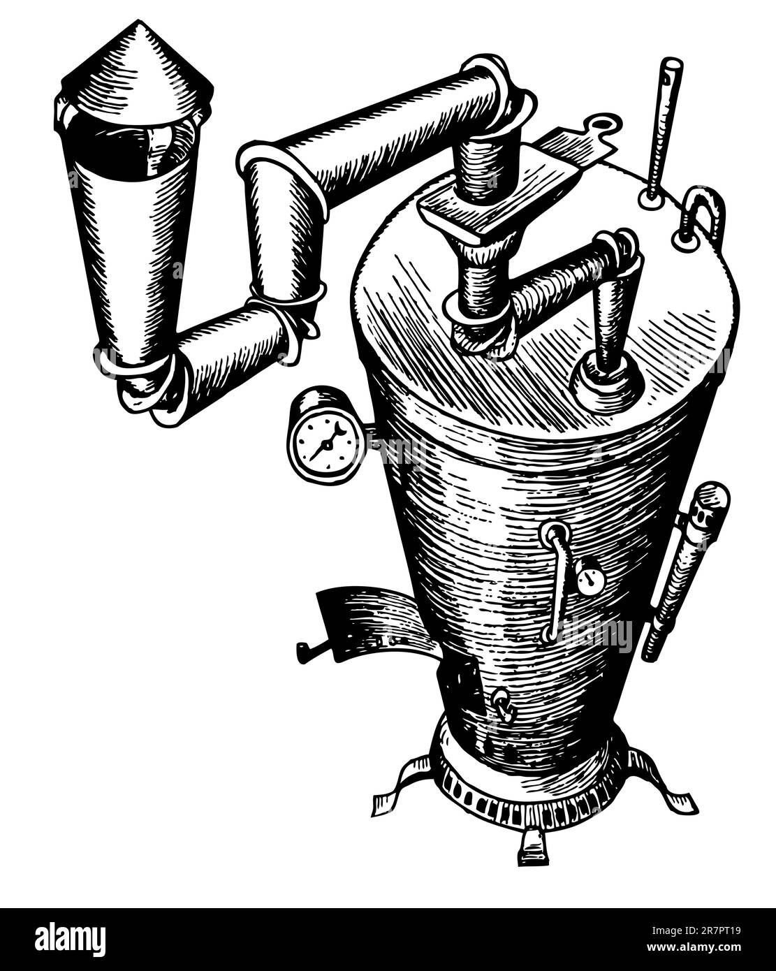 Old chimney on retro Stock Vector Images - Alamy