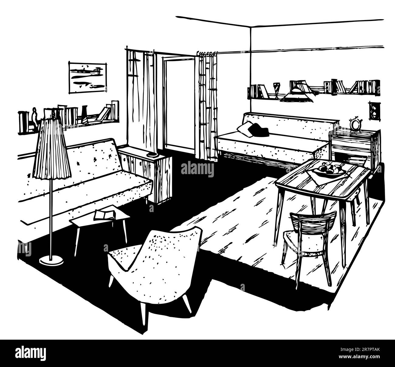 Drawing home plan Black and White Stock Photos & Images - Alamy