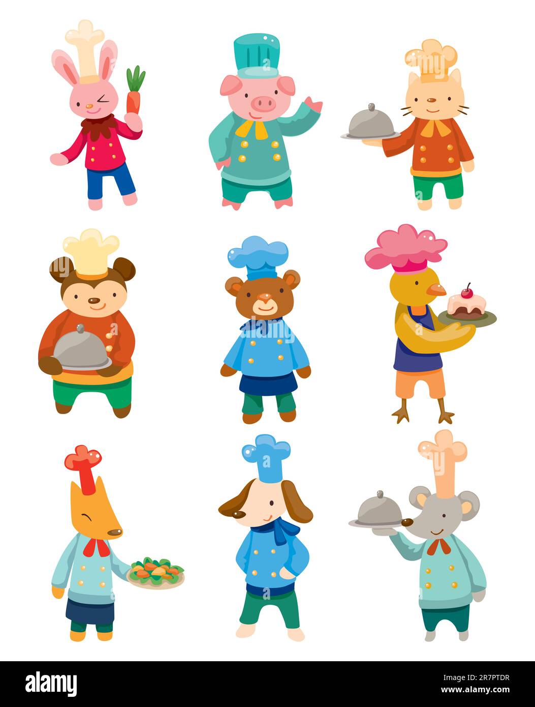 cartoon animal chef icons Stock Vector Image & Art - Alamy