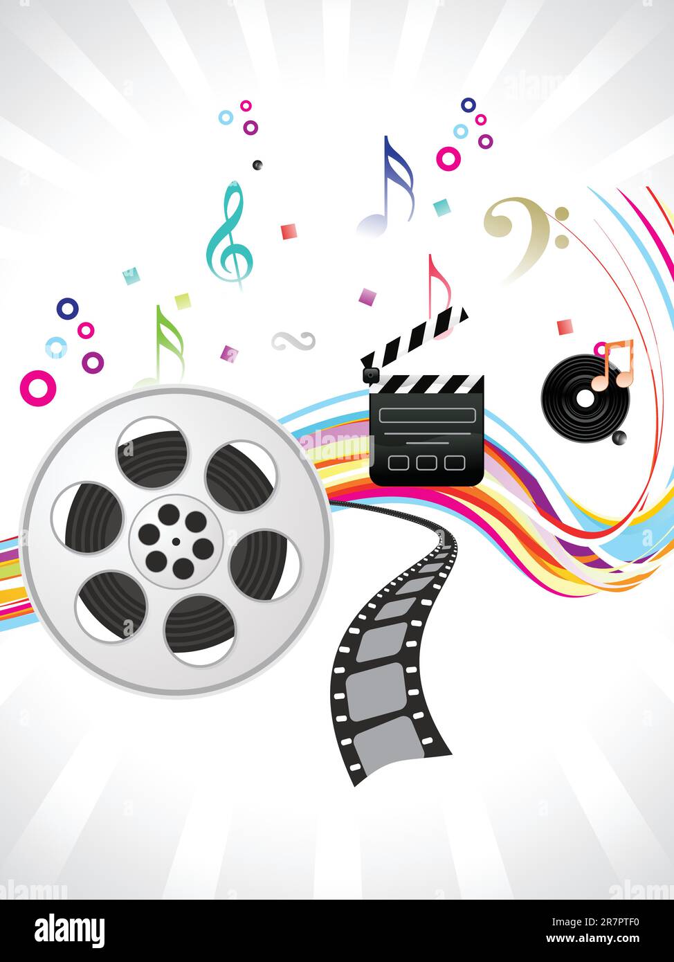 abstract multiple musical background vector illustration Stock Vector ...