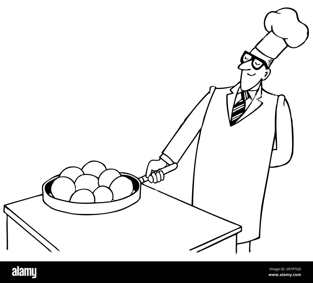 Cartoon frying pan Black and White Stock Photos & Images - Alamy