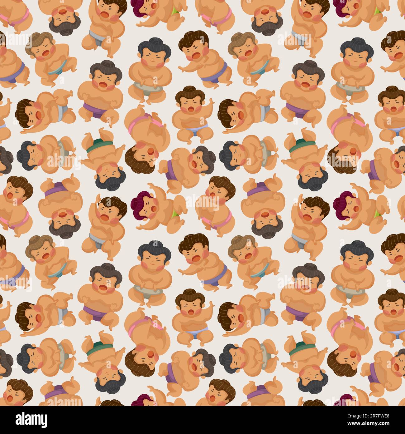 cartoon Sumo wrestler seamless pattern Stock Vector Image & Art - Alamy