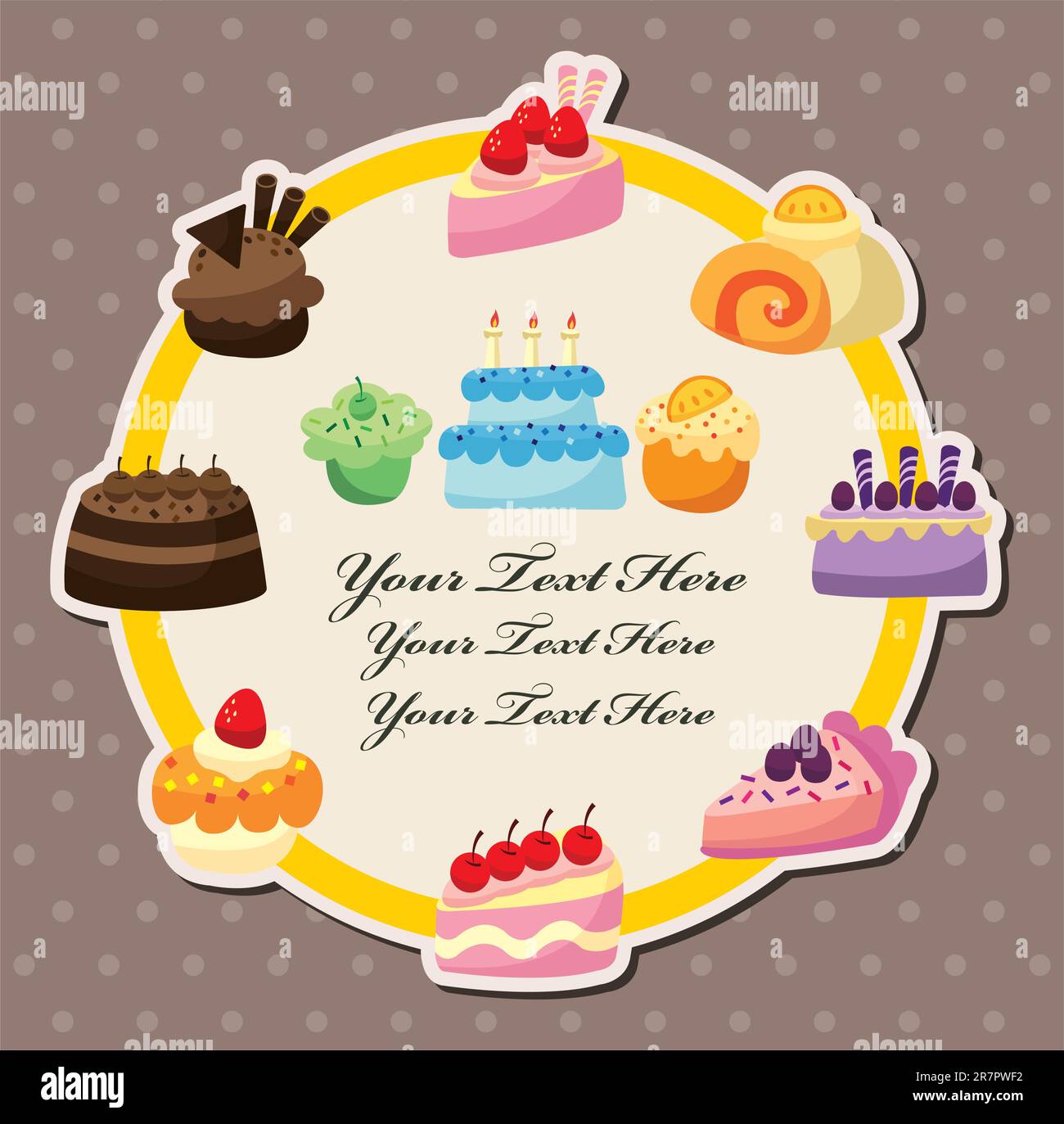 cartoon cake card Stock Vector Image & Art - Alamy