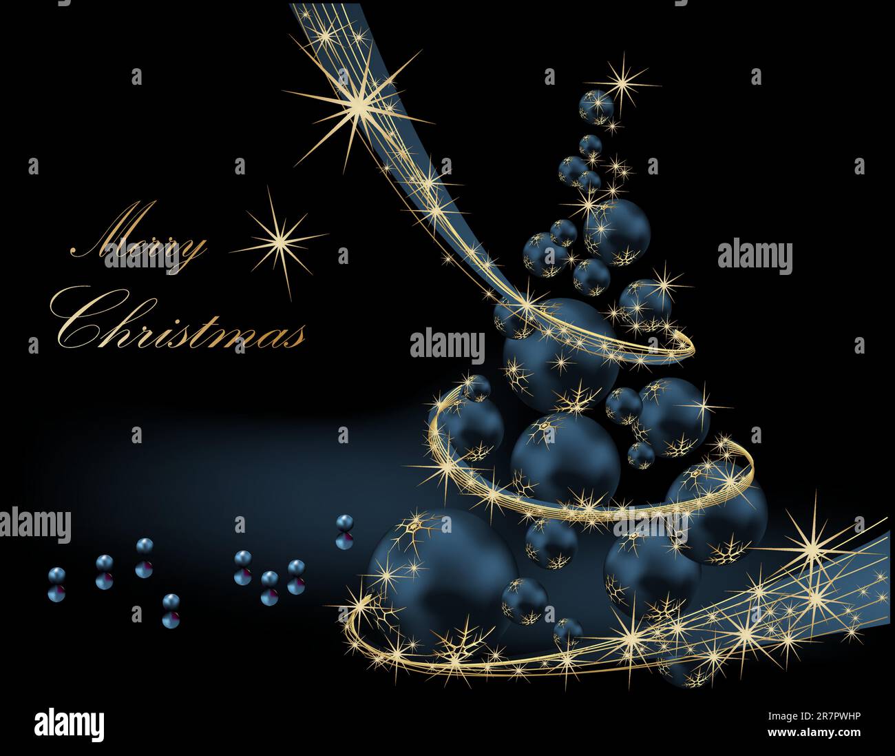 Blue gift box gold Stock Vector Images - Alamy