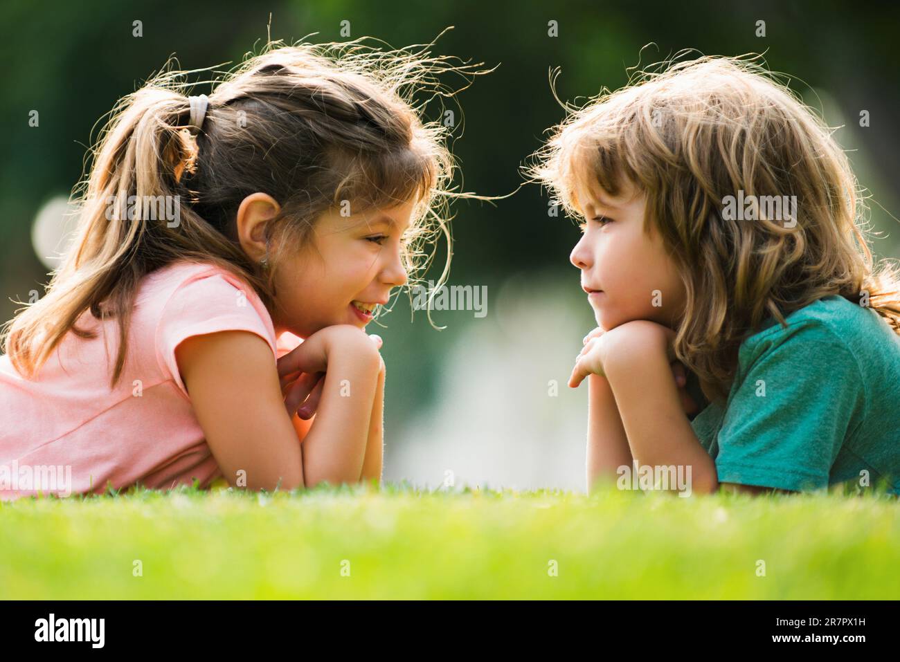 Kids cute couple in love. Children relationships. Little boy girl ...