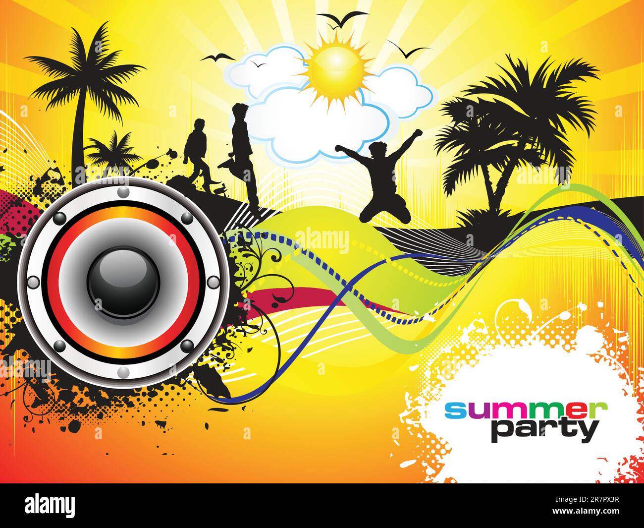 abstract summer party background vector illustration Stock Vector Image ...
