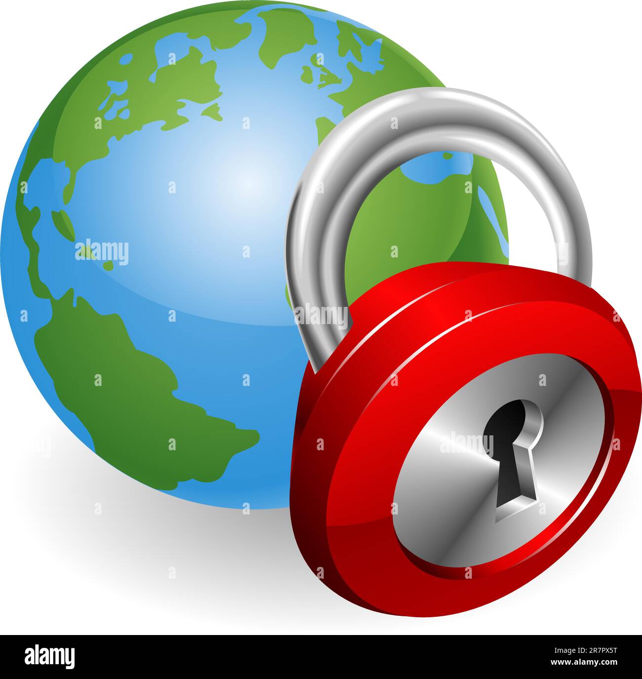 Lock and globe security concept illustration Stock Vector Image & Art ...