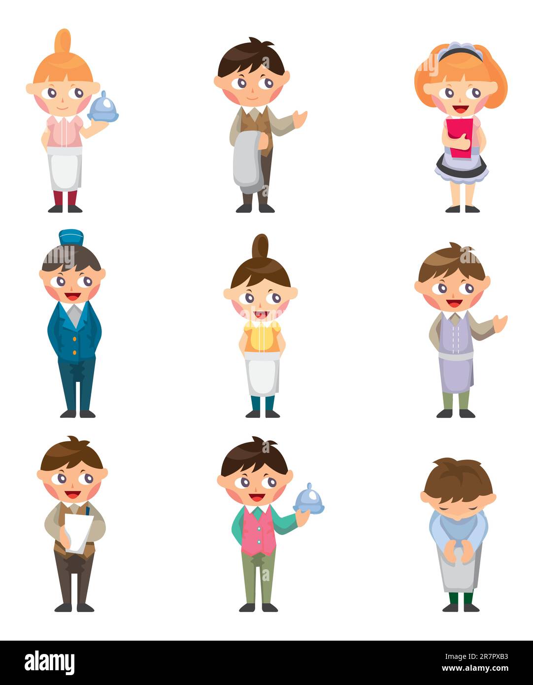 cartoon waiter and waitress icon Stock Vector Image & Art - Alamy