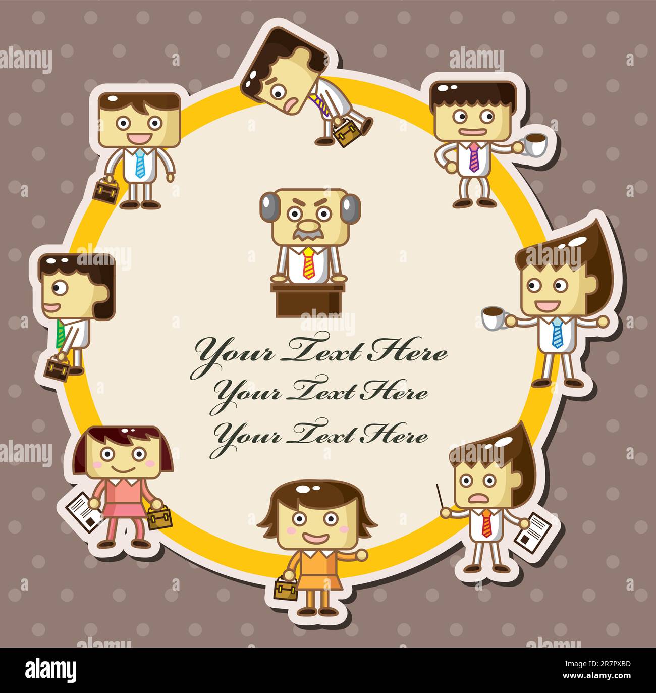 cartoon office worker card Stock Vector Image & Art - Alamy