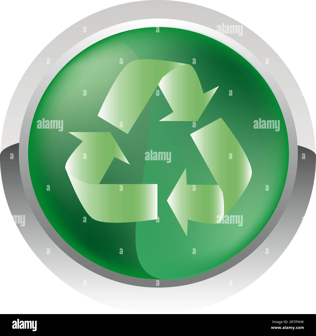 Recycle glossy icon Stock Vector Image & Art - Alamy