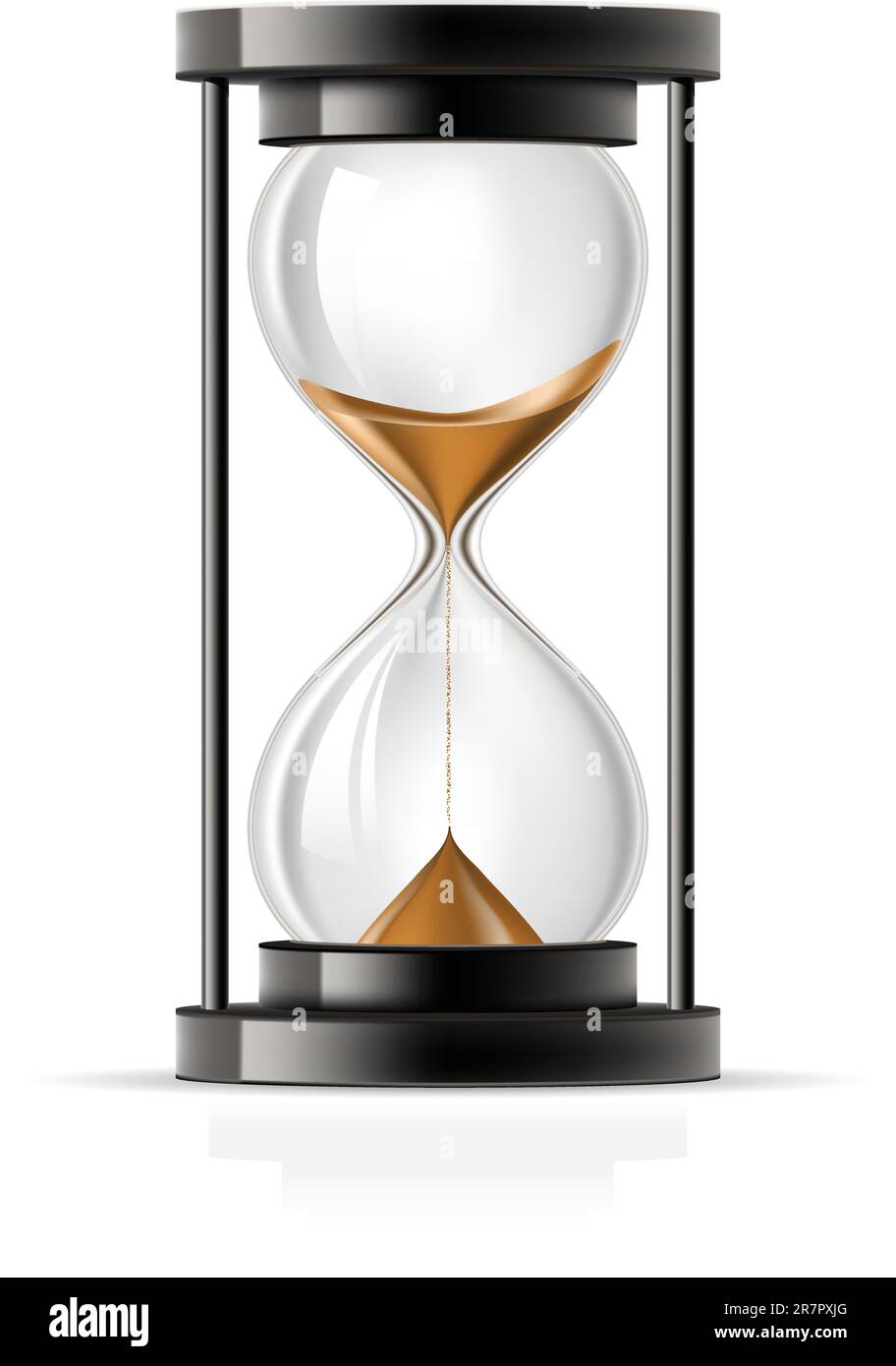 Sand flowing through an hourglass front view Stock Vector Image & Art ...