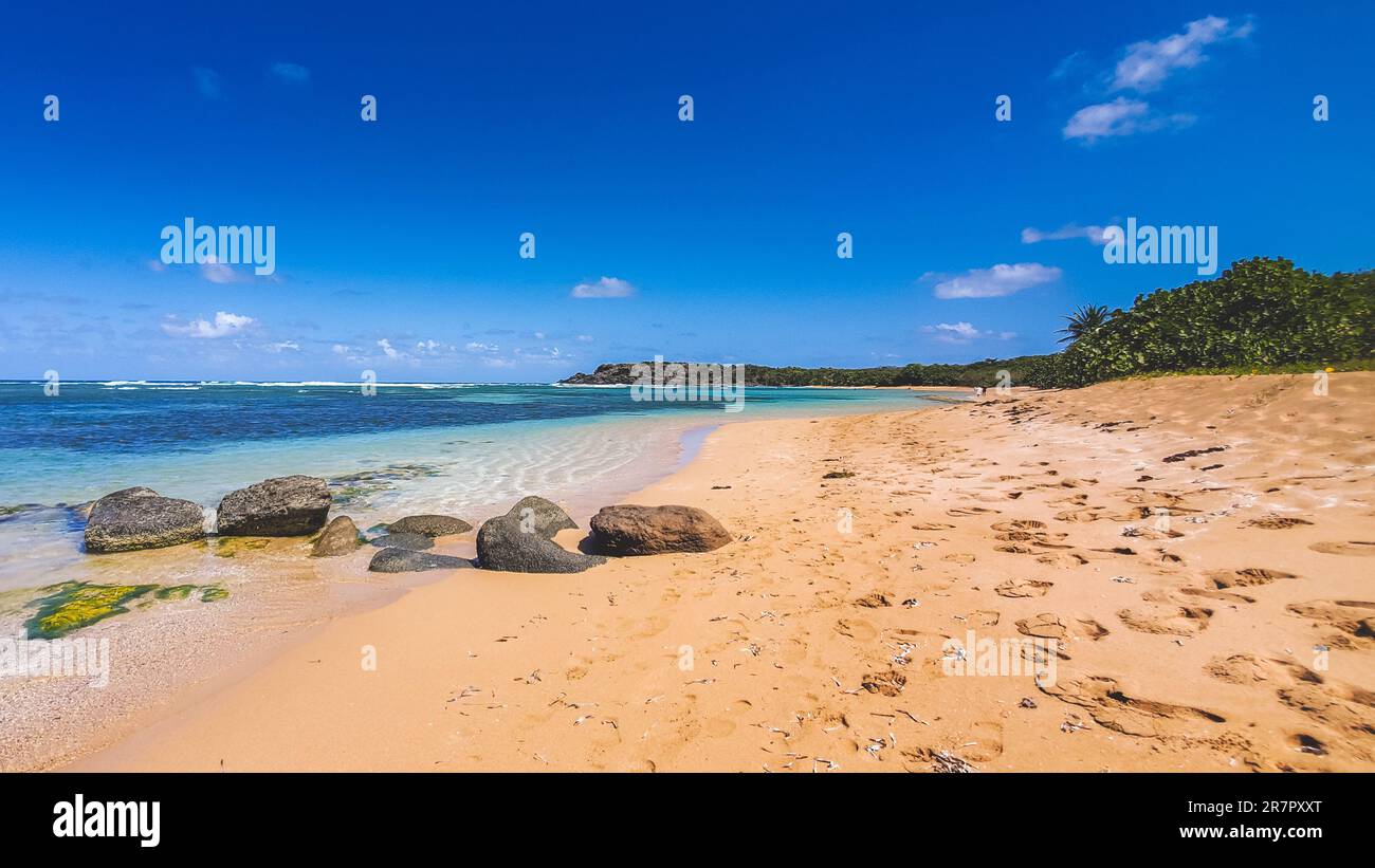 Hidden beach in Puerto Rico, Playa Escondida, isolated beach in Fajardo ...