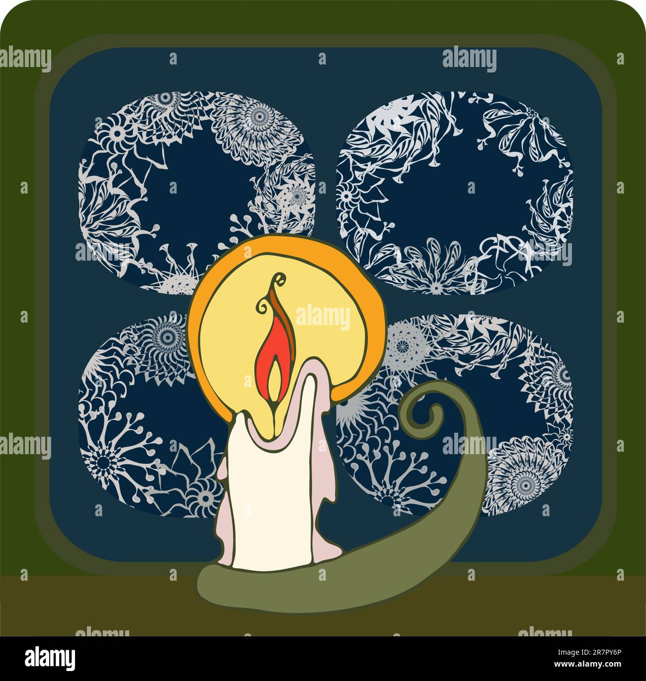 Winter frozen window background Stock Vector Images - Alamy