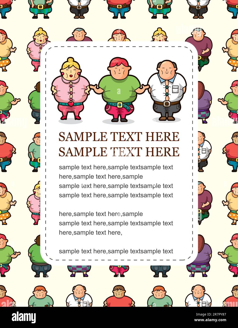 Cartoon Fat people card Stock Vector Image & Art - Alamy