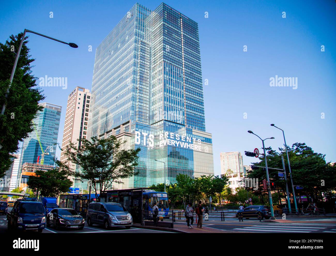 BTS' 10th Anniversary Festa, June 16, 2023 : The main office building ...