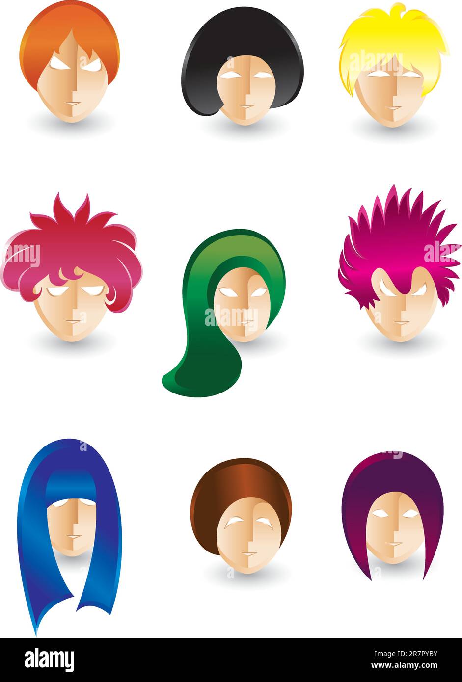 Brunette hair short Stock Vector Images - Alamy