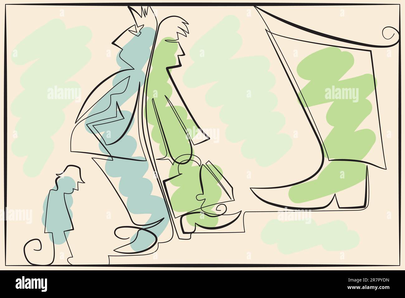 cartoon illustration in one line Stock Vector Image & Art - Alamy