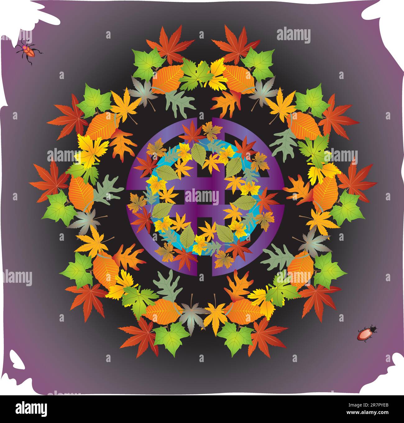 illustration of autumn leafs ring Stock Vector Image & Art - Alamy