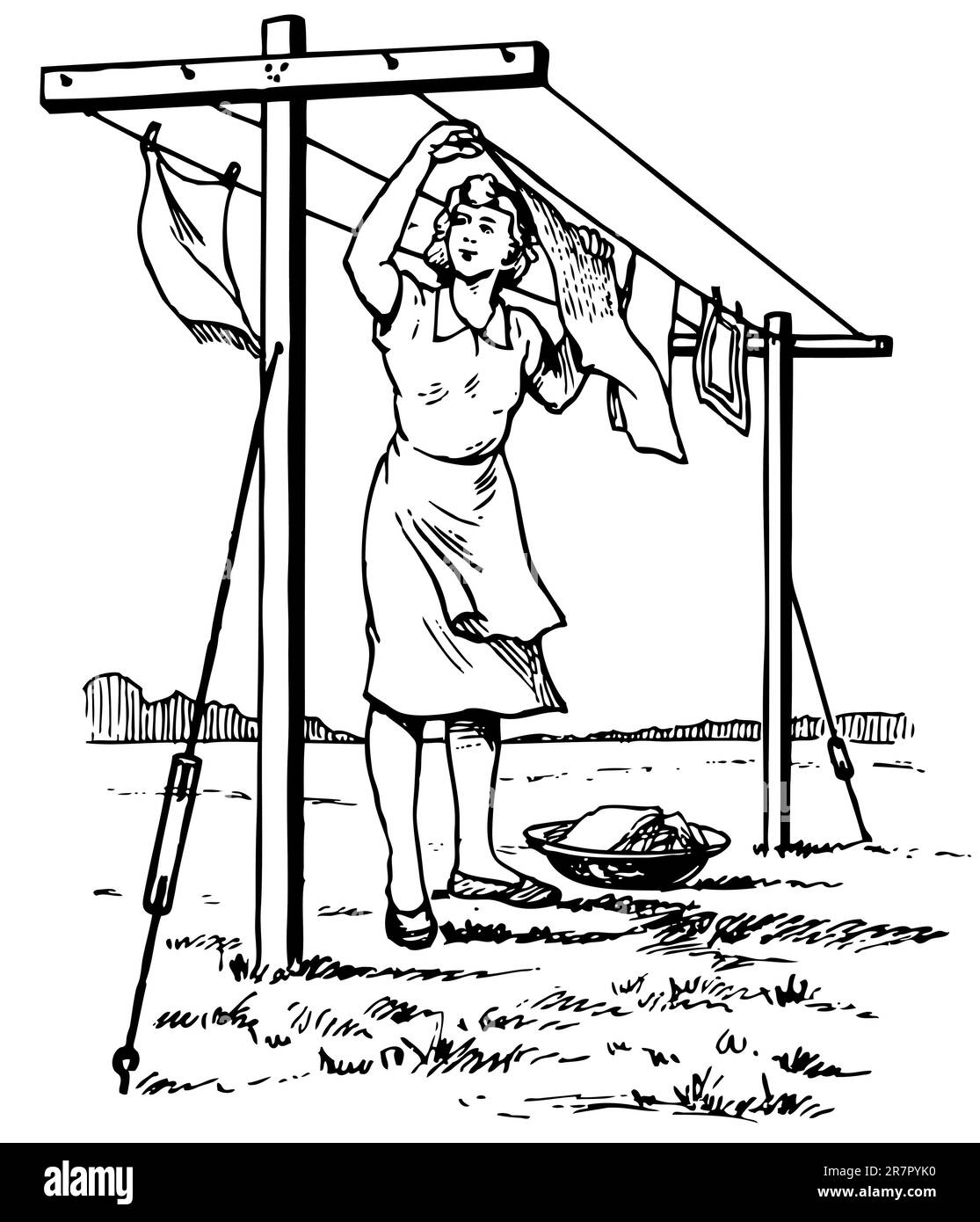 Hanging linen Black and White Stock Photos & Images - Alamy