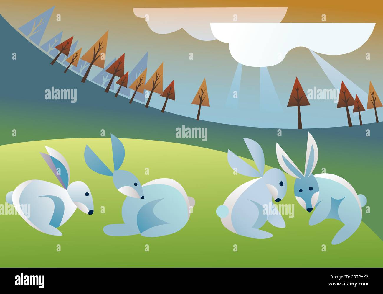 Field rabbits Stock Vector Images - Alamy