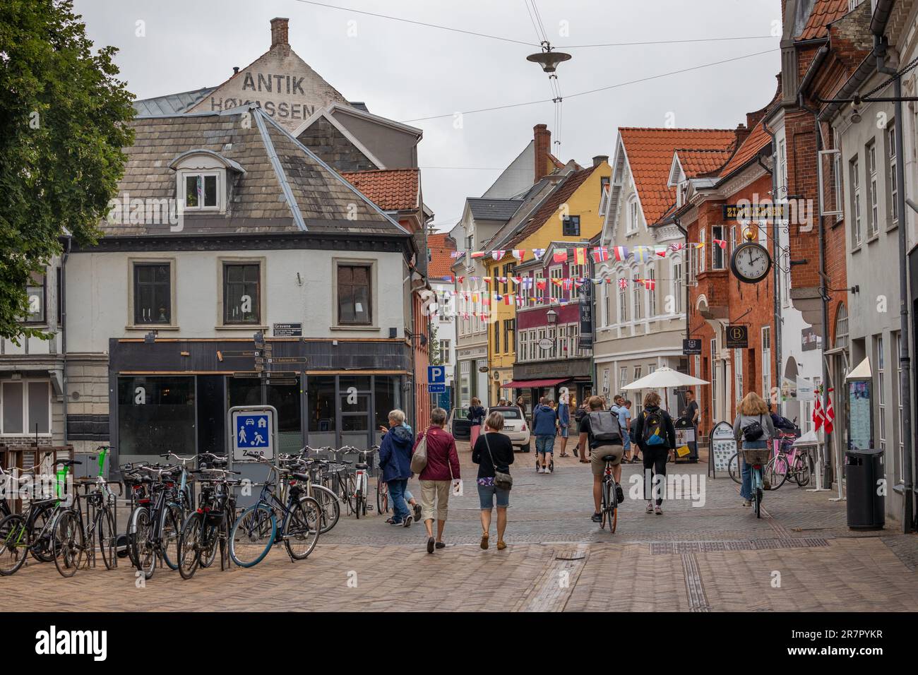 Pedestrian Street Scene from Odense, Funen, Denmark Stock Photo - Alamy