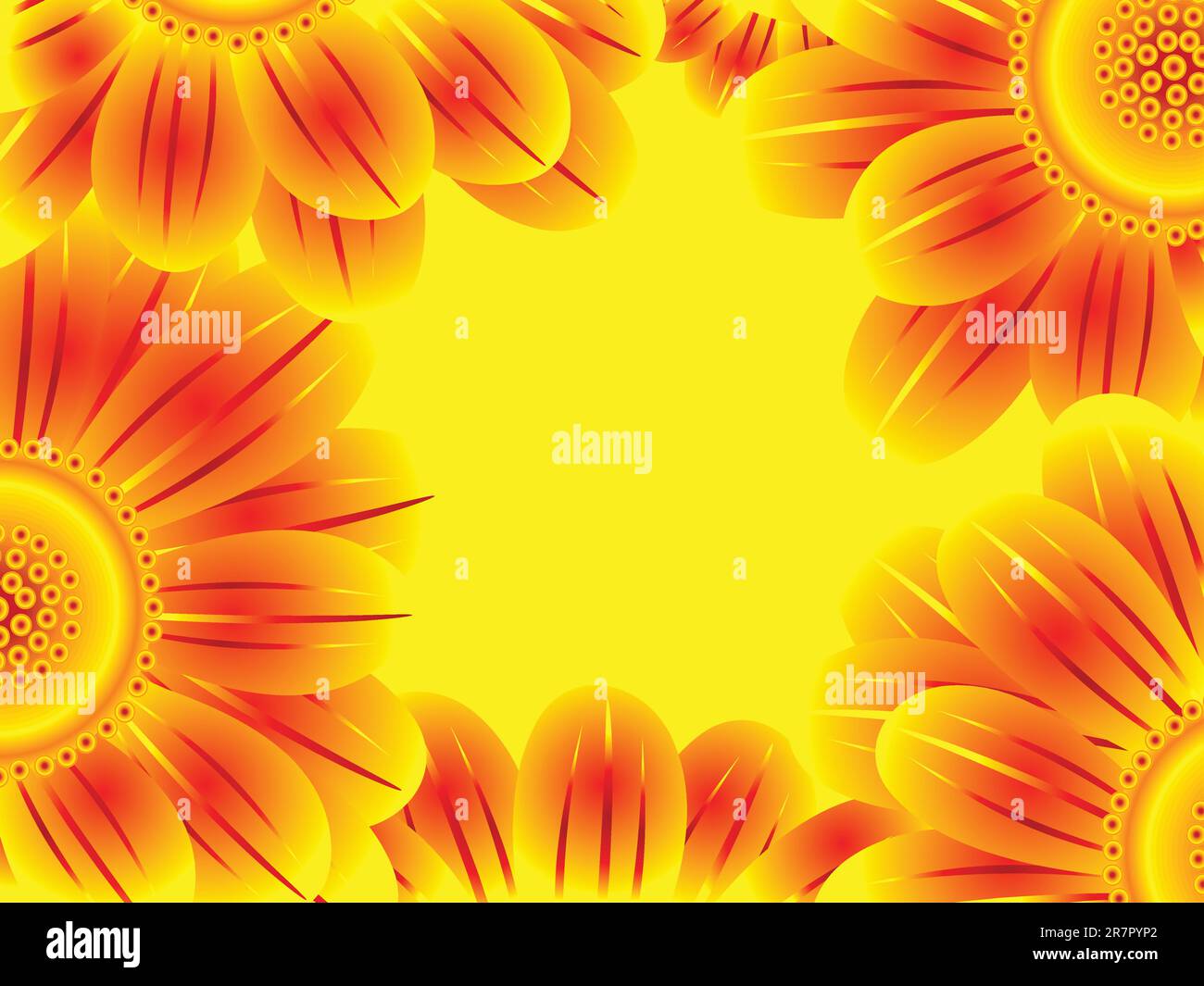 yellow blooming flower border vector illustration Stock Vector Image ...