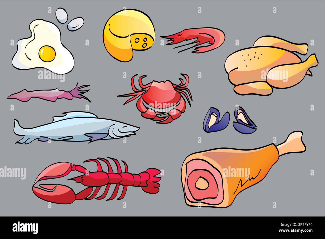 clips-art of protein food Stock Vector Image & Art - Alamy