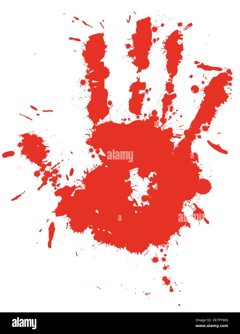 Red drop ink splatter hand print, blood splash vector. Gloss brush ...
