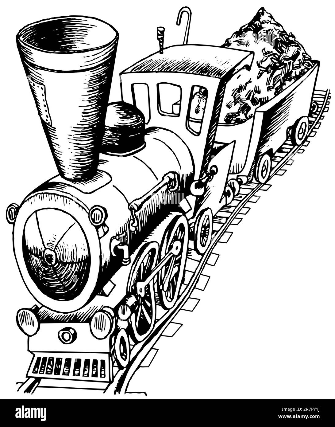 Steam engine railway Stock Vector Images - Alamy