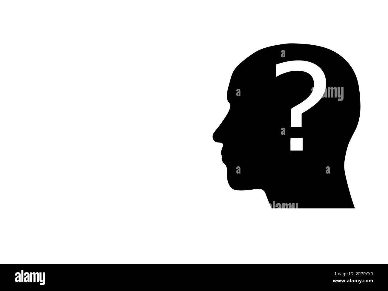 Silhouette of a head with question mark Stock Vector Image & Art - Alamy
