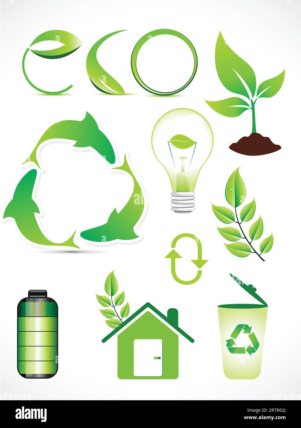 abstract multiple eco elements set vector illustration Stock Vector Image & Art - Alamy